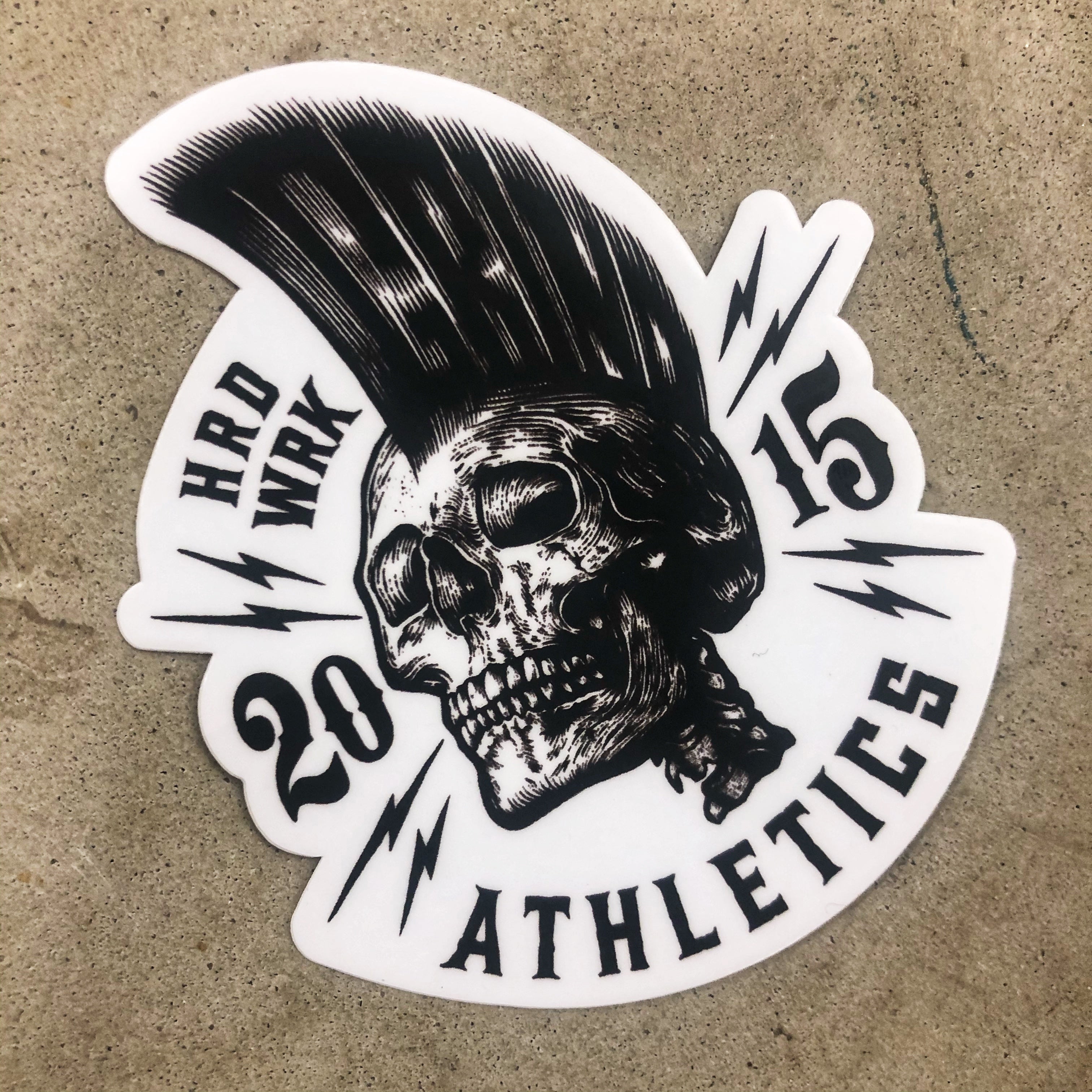 HRD WRK Skull Mohawk- Sticker